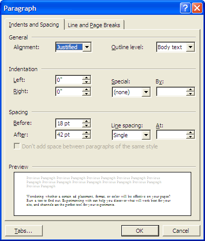 Paragraph Formatting: Tab Stops, Line Spacing, Paragraph Spacing