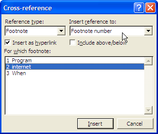 Creating Cross-references