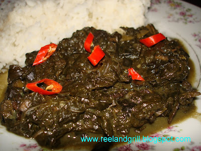 Laing (Taro Leaves Cooked in Coconut Milk) by Reel and Grill