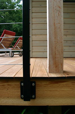 modern cabin: deck railing