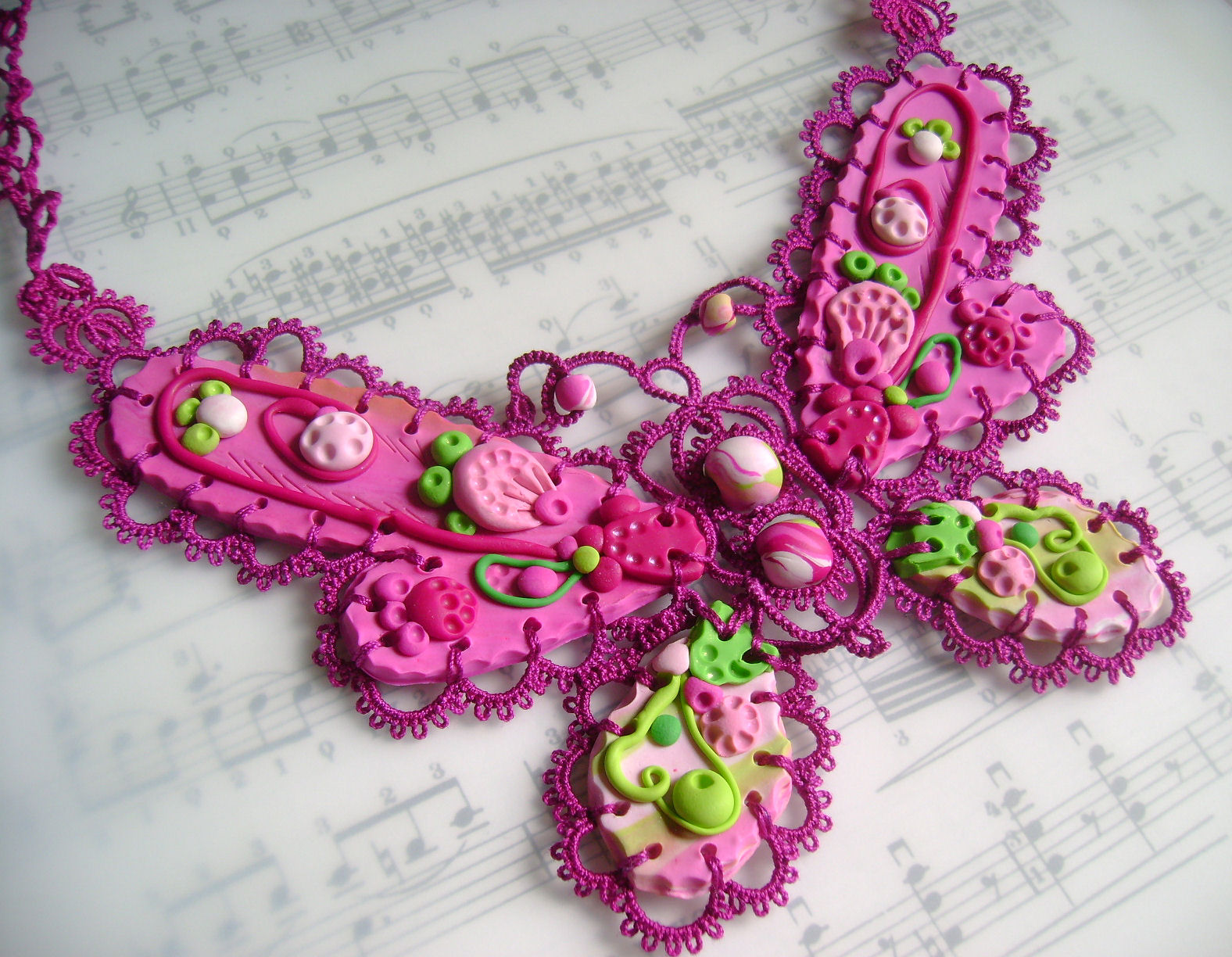 Yarnplayer's Tatting Blog: Polymer clay butterfly with tatting
