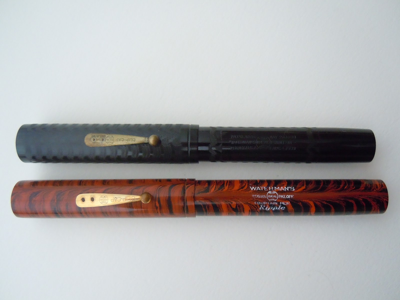 old fountain pens just for fun: THREE #20 WATERMAN'S PENS: RED RIPPLE ...