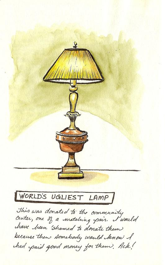 Speck's Sketch Blog: Lime Green Bug & World's Ugliest Lamp