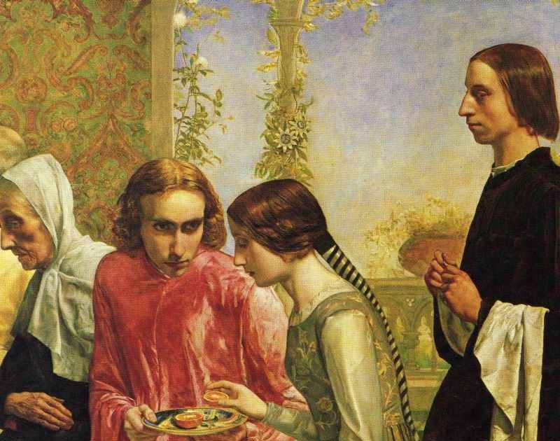 Pre Raphaelite Art John Everett Millais Isabella Detail