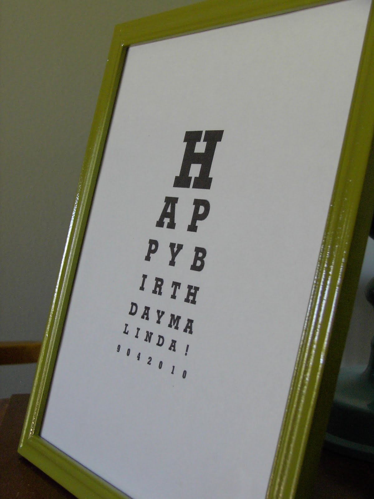 This Present Life: Personalized Eye Chart