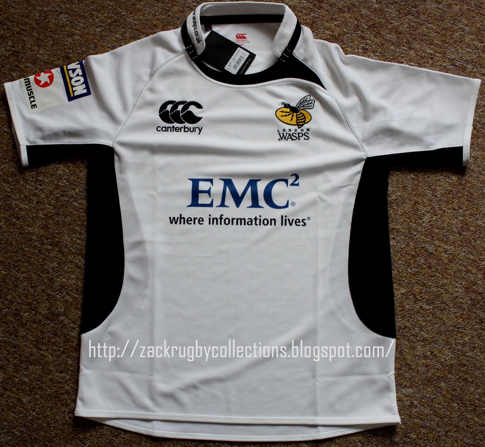 ZackRugby Collections®: London Wasps SS Away Pro 2009/2011 Rugby Jersey