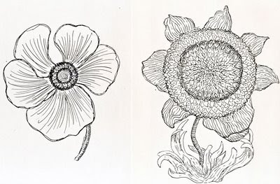 Art off the grid: flower drawings