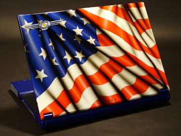 Airbrushed laptop with American flag theme | Car Modification 2011