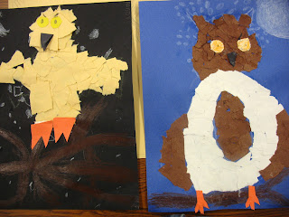 Color is My Day: Torn Paper Owls