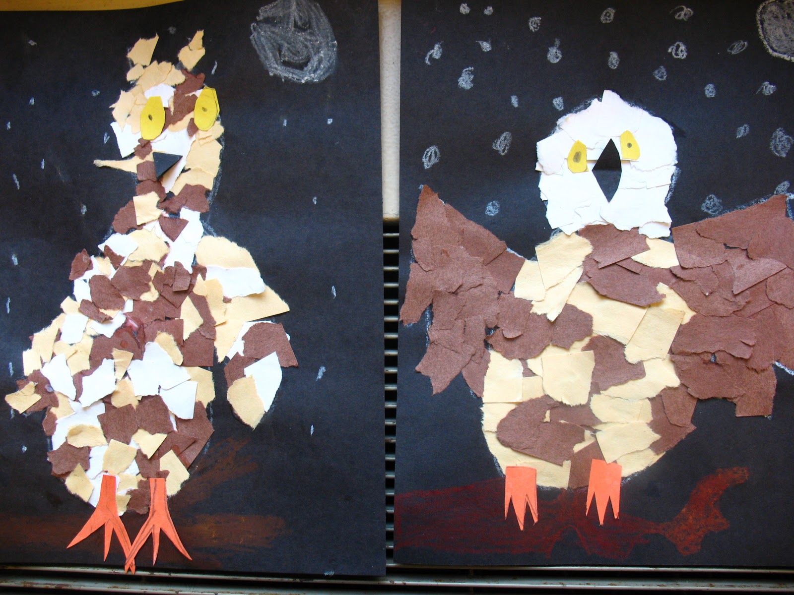 Color is My Day: Torn Paper Owls
