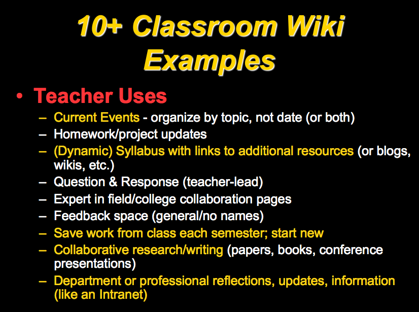 Intersection for Learning: Wikis in Education