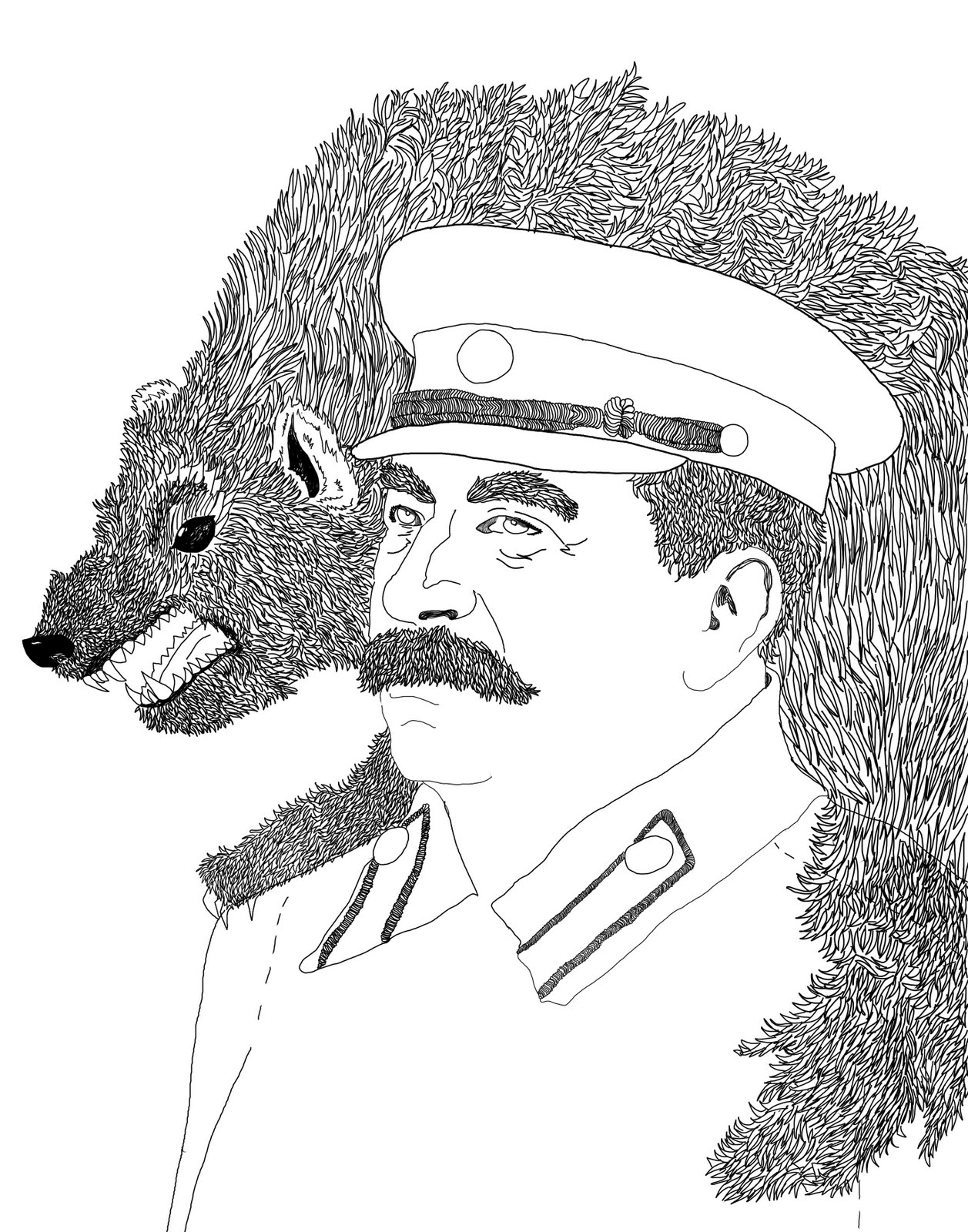 RAWR! The Blog of a Dinosaur!: Stalin Line Art