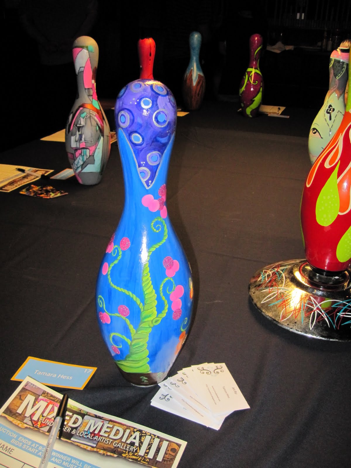 Tam's Art In Flight: BOWLING PIN FUN!