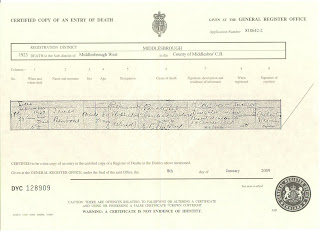 Benbow/Cropper/Copper/Steel Family Tree: Death Certificate for James ...