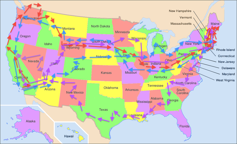 Map Of Us With Distances - United States Map