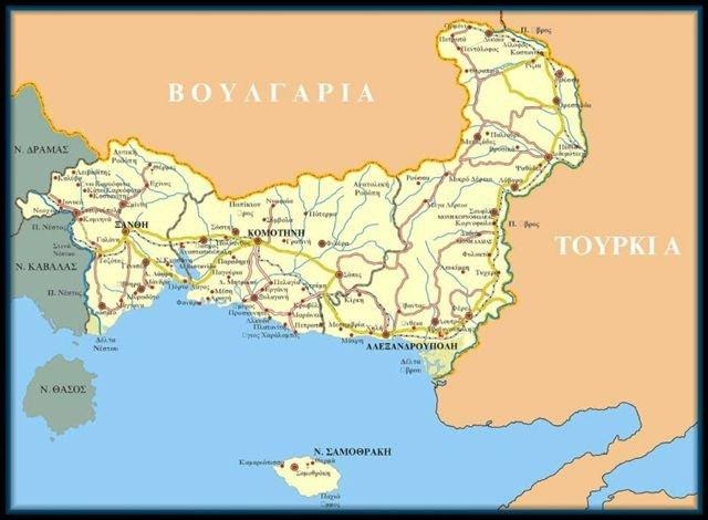 Σύλλογος Βορειοελλαδιτών Σύρου: Ο χάρτης της Θράκης