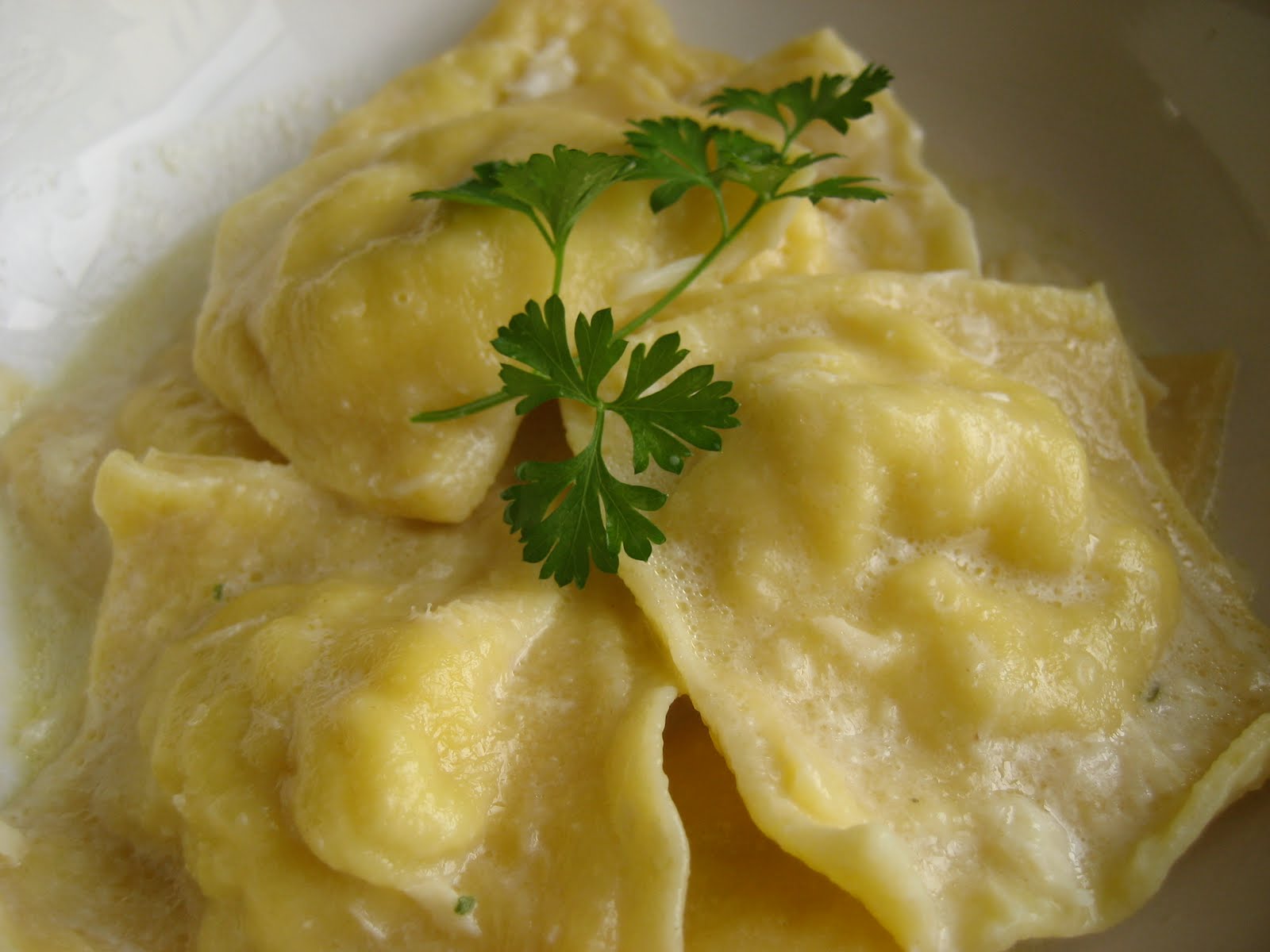Wild Honey: Fish Ravioli in Cream Sauce (Ravioli di Pesce)