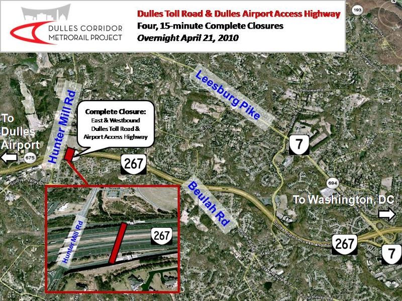Dulles Toll Road, Dulles Airport Access Highway to Temporarily Close ...