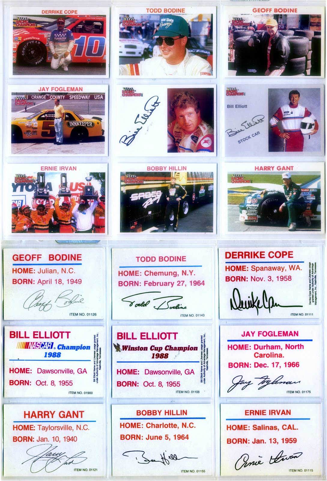 Sports Collectors Auction House: Nascar Racing Champions,Autographed,Cards