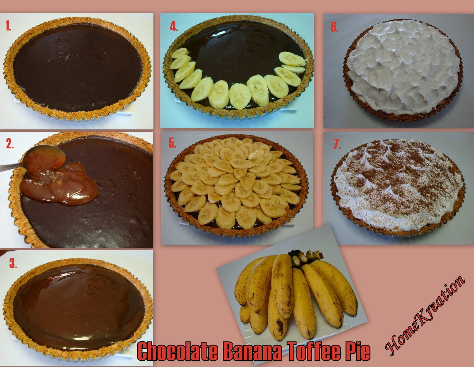 HomeKreation - Kitchen Corner: Chocolate Banana Toffee Pie
