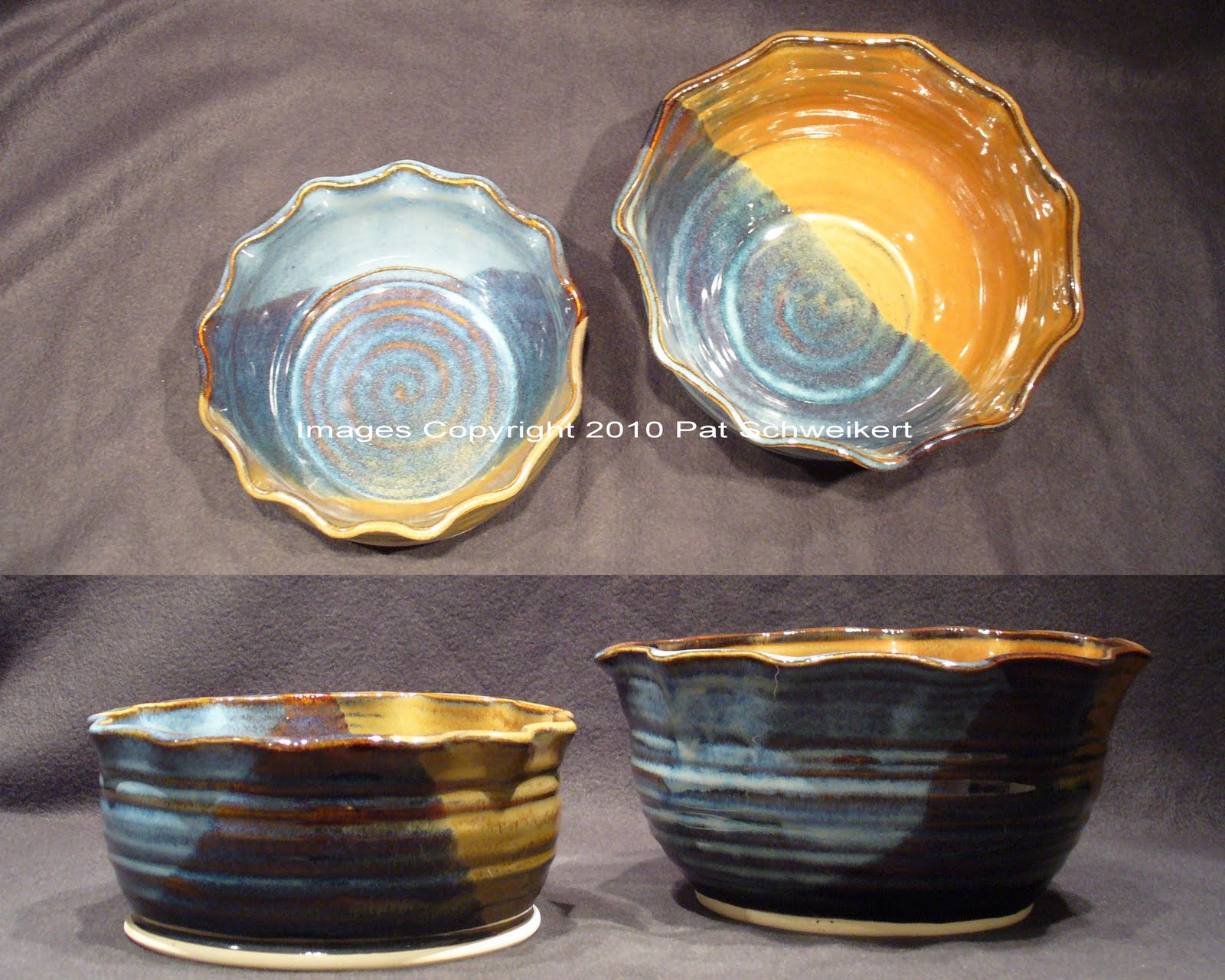 Pat's Pottery: Item 295 - Fluted Edge Bowls -- Med - $39.00 - Small ...