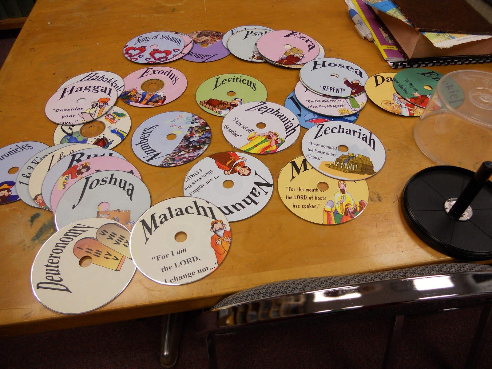 Hands On Bible Teacher: RECYCLED CD's Turned Books of The Bible Game ...