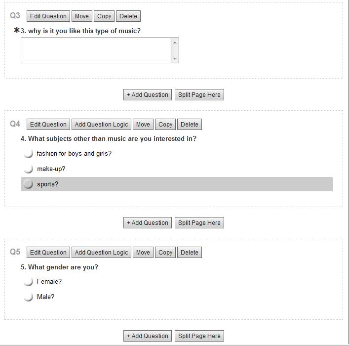 Michelle Mee: my 'survey monkey' questionnaire