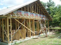 Kenyon Road Musings: The Skirt Roof Trusses Get Installed