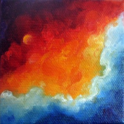 Marina Petro ~ Adventures In Daily Painting: Fire On The Moon-Miniature ...