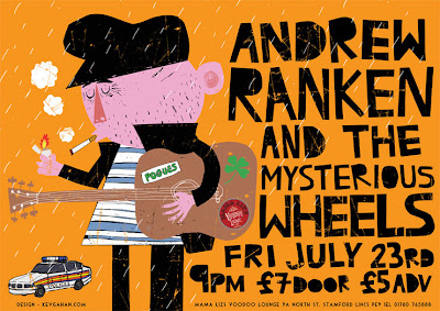Kev_Gahan_Illustration: The Pogues Andrew Ranken gig poster