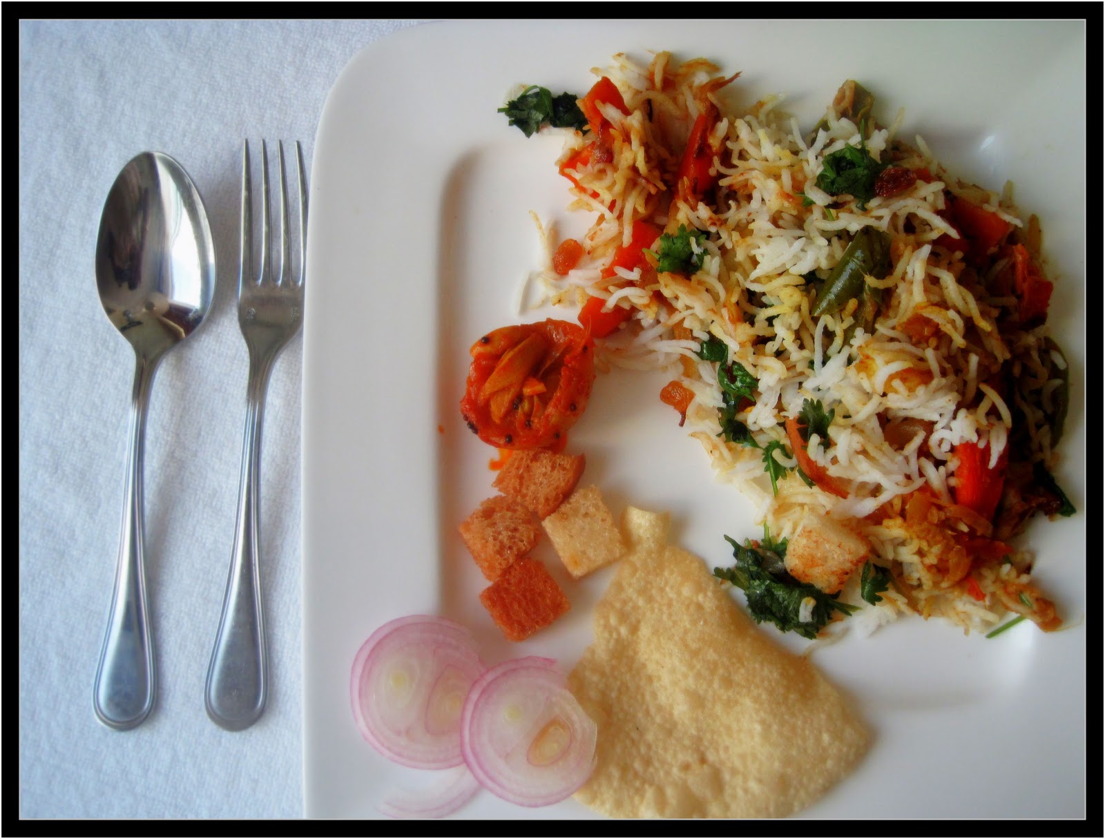 As Easy As Pie: Veg Biriyani with Mohanlal's taste buds meat masala