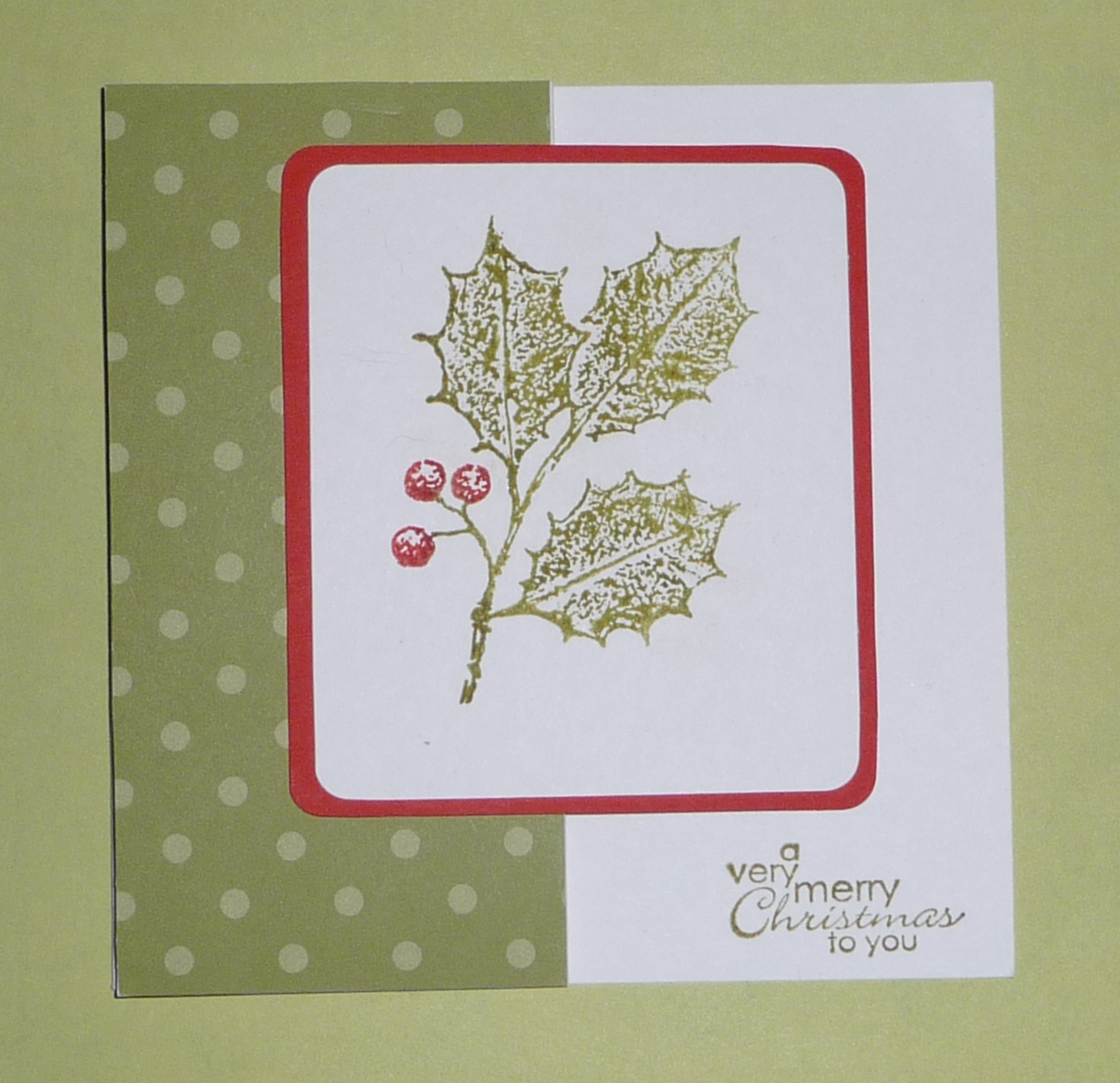 anne made it: Green and Red Challenge Card