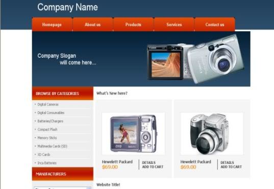 Free HTML Digital Camera Shop Web Template