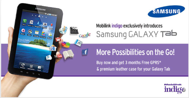 Mobilink indigo introduces Android-powered Samsung GALAXY Tab in Pakistan