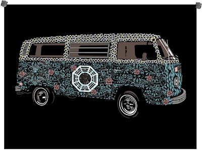 The Blot Says...: Lost Screen Print #3 - The Dharma Van by Methane Studios
