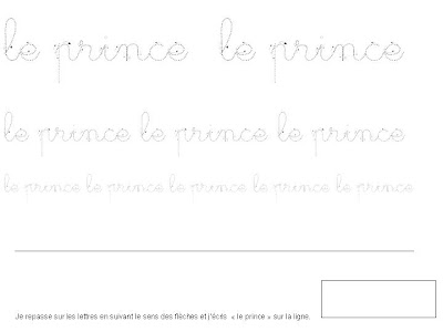 Maternelle: Ecriture, le prince