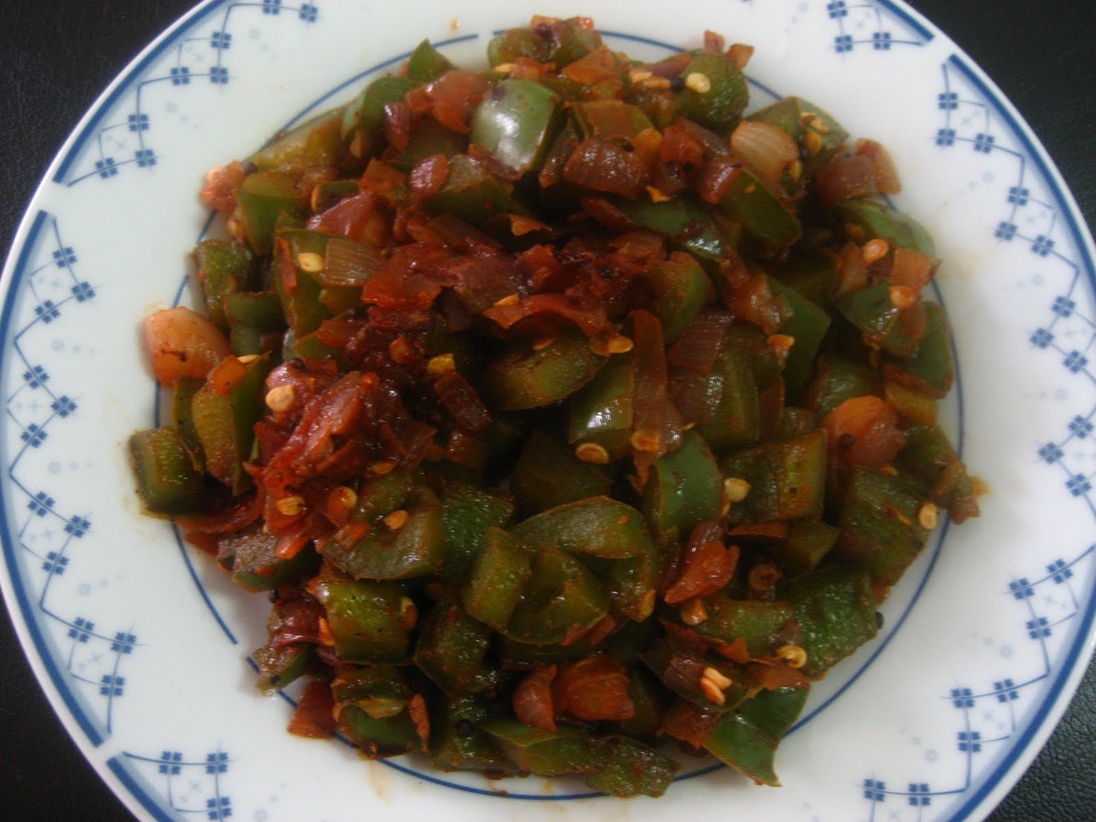 Indian delicacies: CAPSICUM FRY