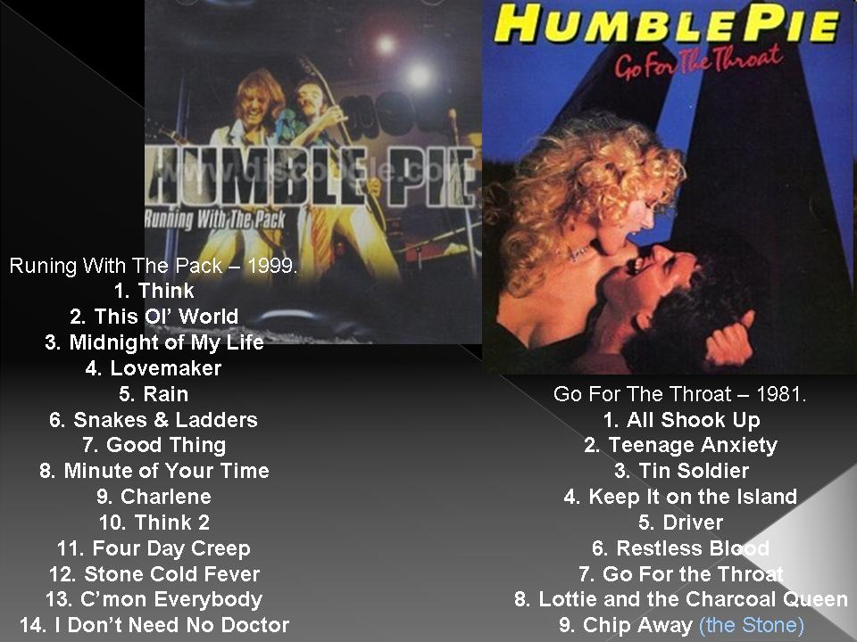 MUSIC HALL HB: CRONOLOGIA Y DISCOGRAFIA DE HUMBLE PIE