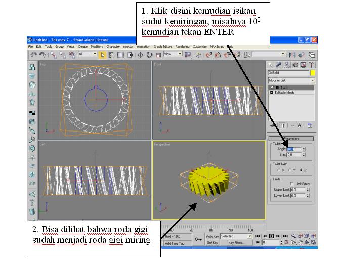 "YAZ BLOG": MEMBUAT RODA GIGI MIRING 3D DENGAN AUTOCAD