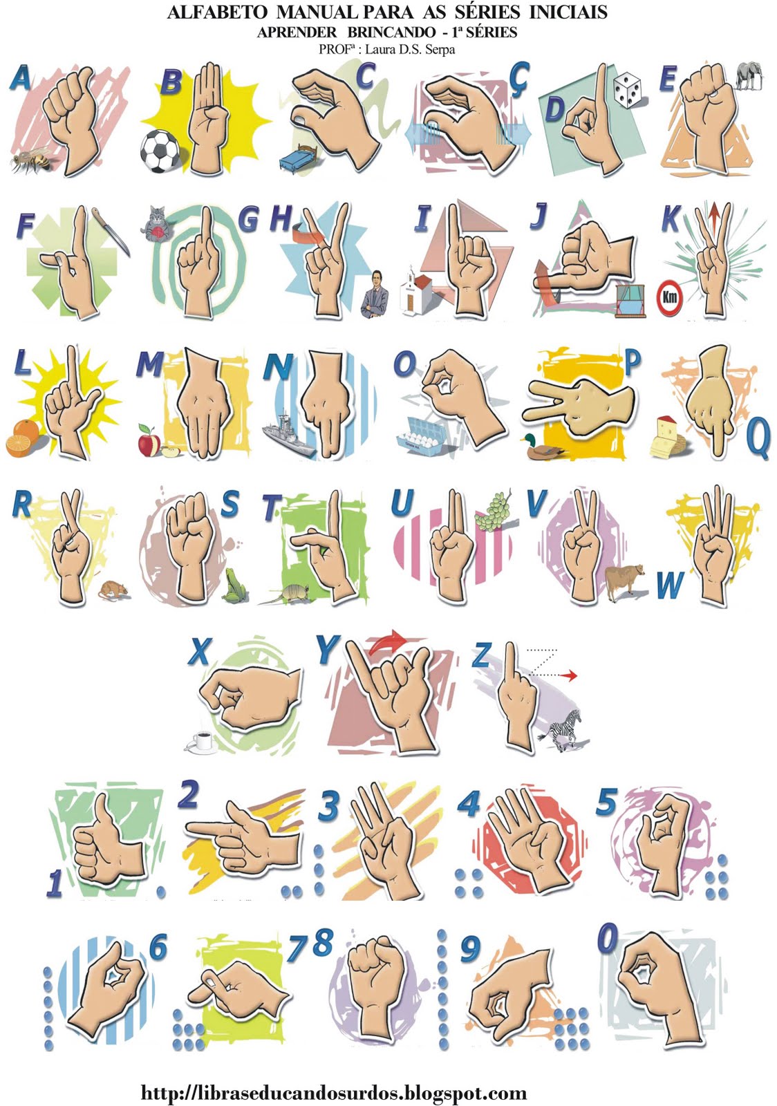 Alfabeto Em Libras Para Imprimir Colorido - BRAINCP