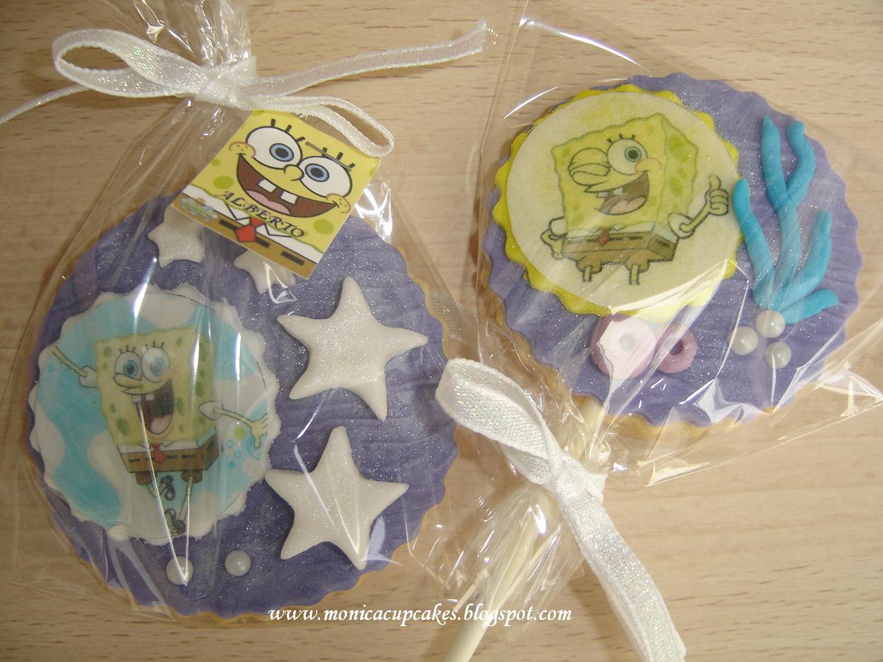 Mónica Cupcakes: GALLETAS DE BOB ESPONJA CON OBLEA/SPONGE BOB COOKIES