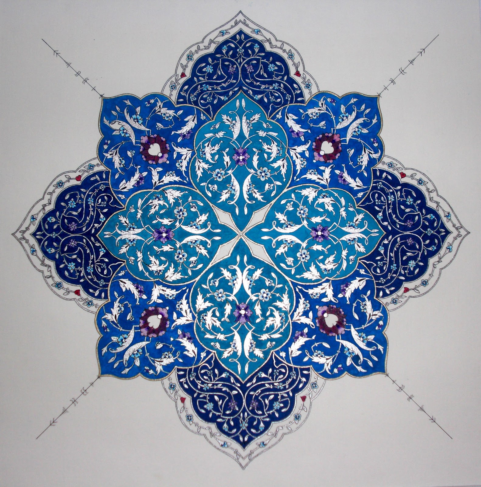 Persian Illuminations (Tazhib) artwork by Mojgan Lisar: Shamseh " peace