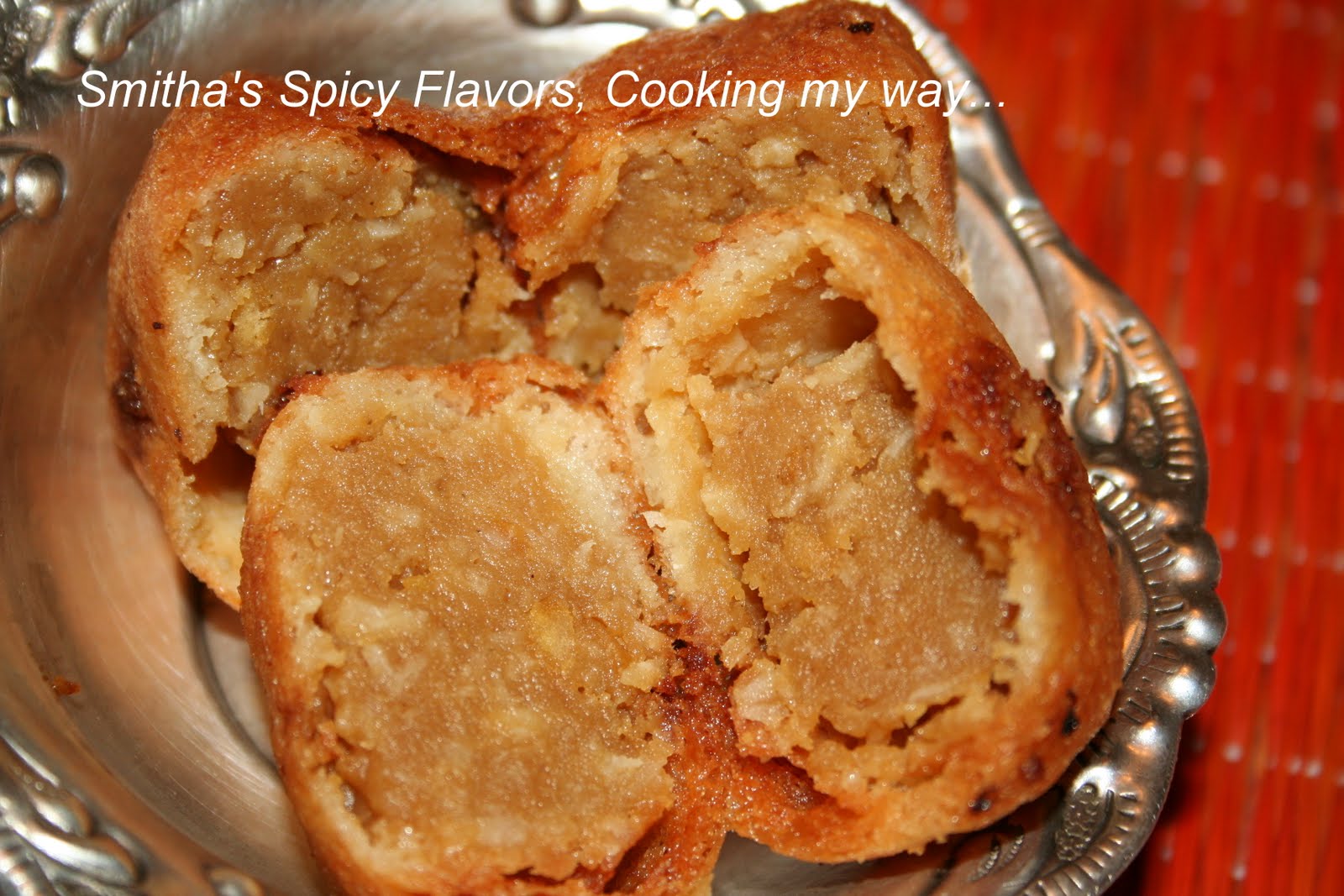 Poornam Boorelu / Sweet coconut stuffed lentil dumplings - Festival ...