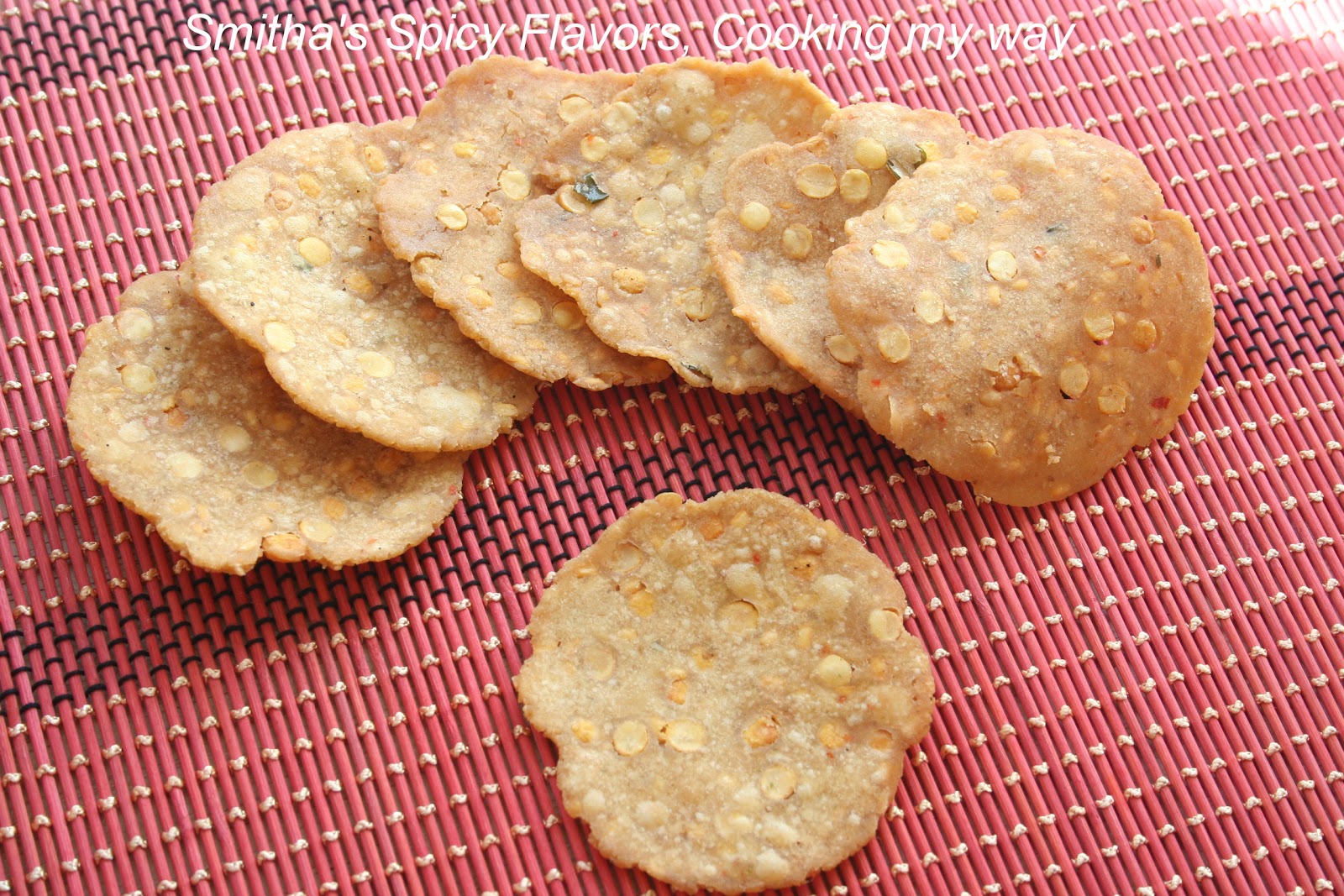 Chekkalu / Vada Appalu / Spicy and crunchy rice and lentils flats ...