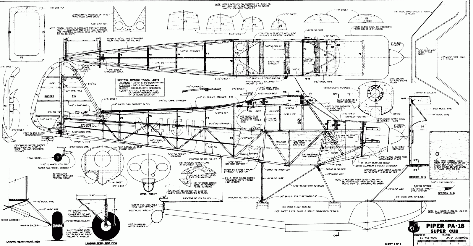 RO ELECTRONICA: PLAN AEROMODEL- PIPER PA18 SUPER CUB