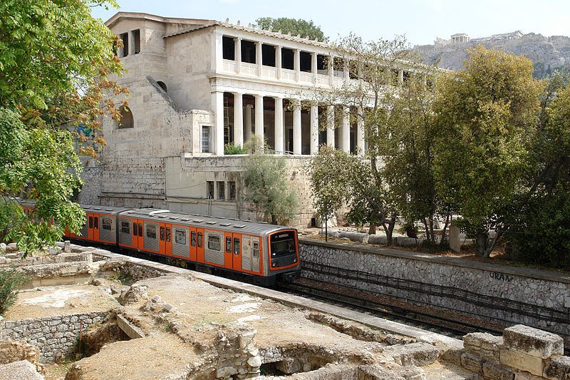 GREEK COLOR: Athens: Metro Line 1 traveling through the historic ...