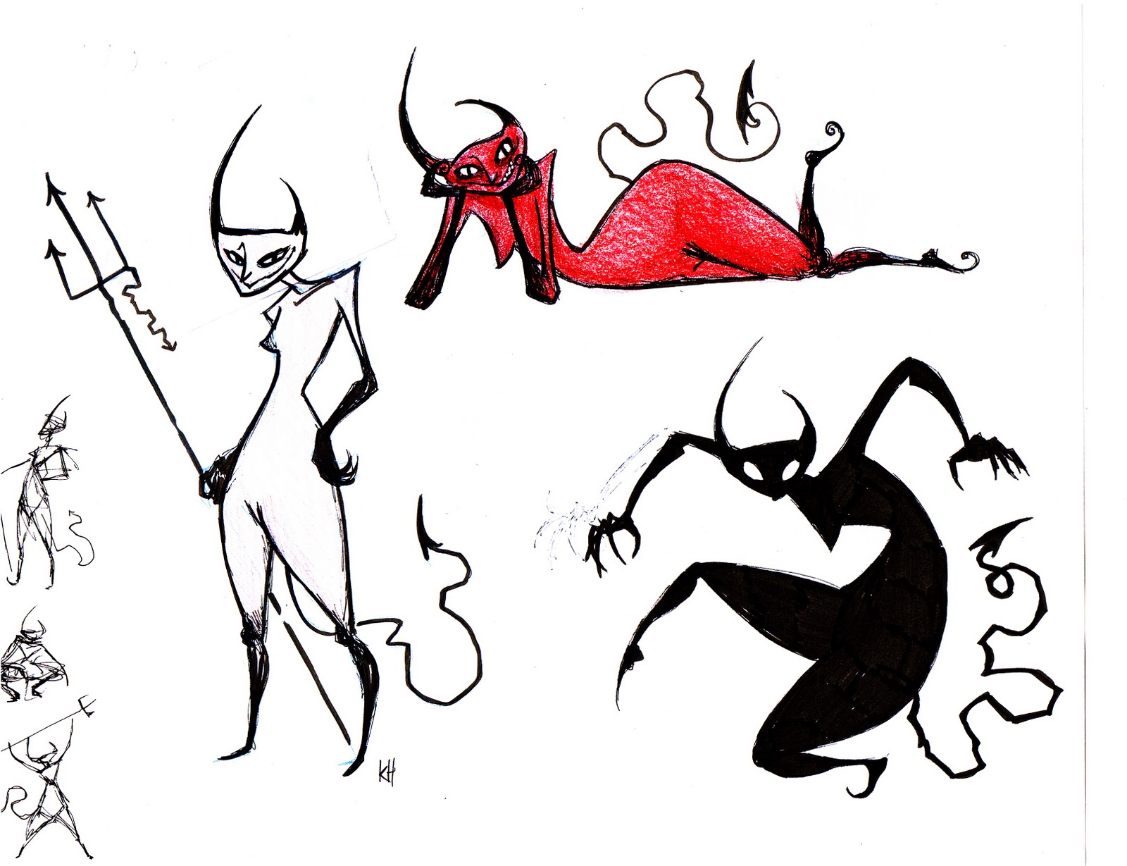 Character Design Class 2011: Kaitlyn: Villain, Turnaround & Character Poses