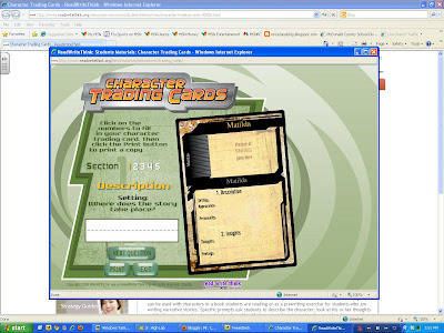 Mr. C's Class Blog: Character Trading Cards