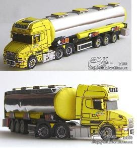 Paper Art Cars: SCANIA T164 Com Carreta Tanque