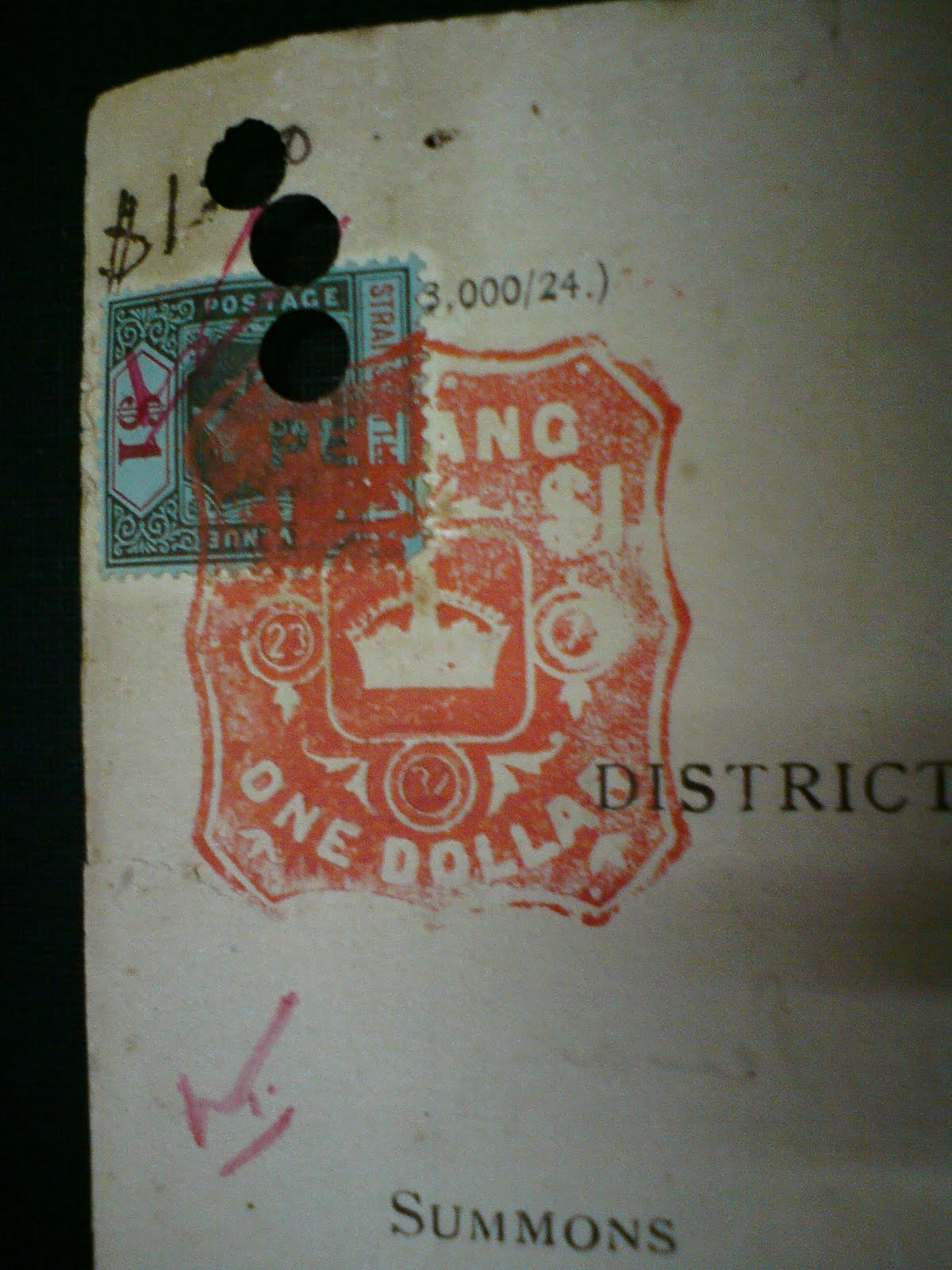 711CollectionStore: Old Document Attached KGV Stamp 1932